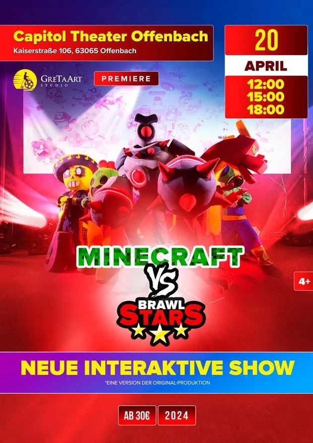 Minecraft vs Brawl Stars 20 April 2024 18:00 Offenbach Am Main: купить ...